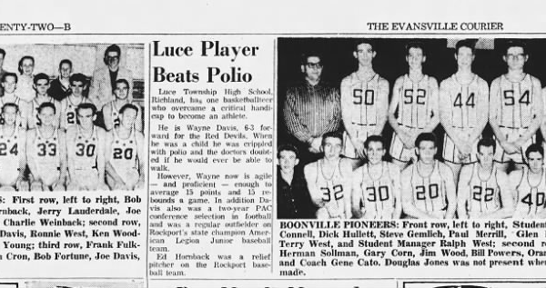 Luce Red Devils, Boonville Pioneers, Wayne Davis 1960 - The Game Remembered