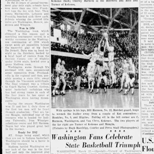 Harmons & Mangin Lead Washington Hatchets to 1941 State Title - The ...