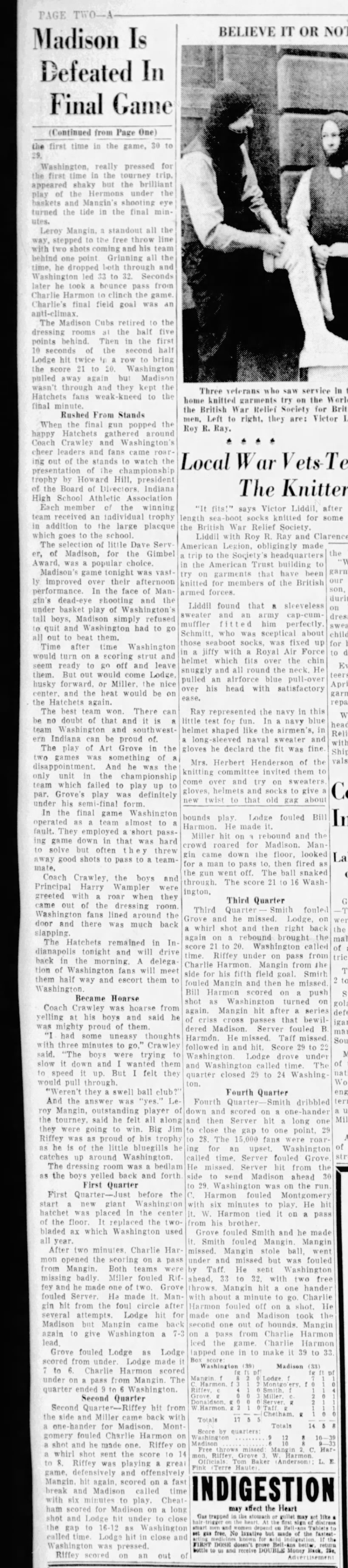 Harmons & Mangin Lead Washington Hatchets to 1941 State Title - The ...