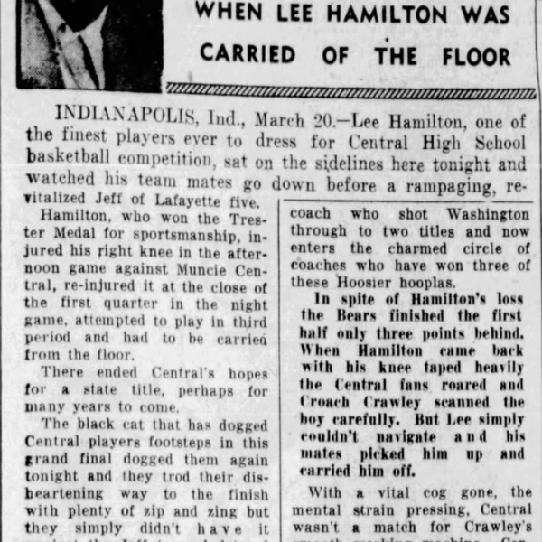Lee Hamilton 1948 State Finals - The Game Remembered